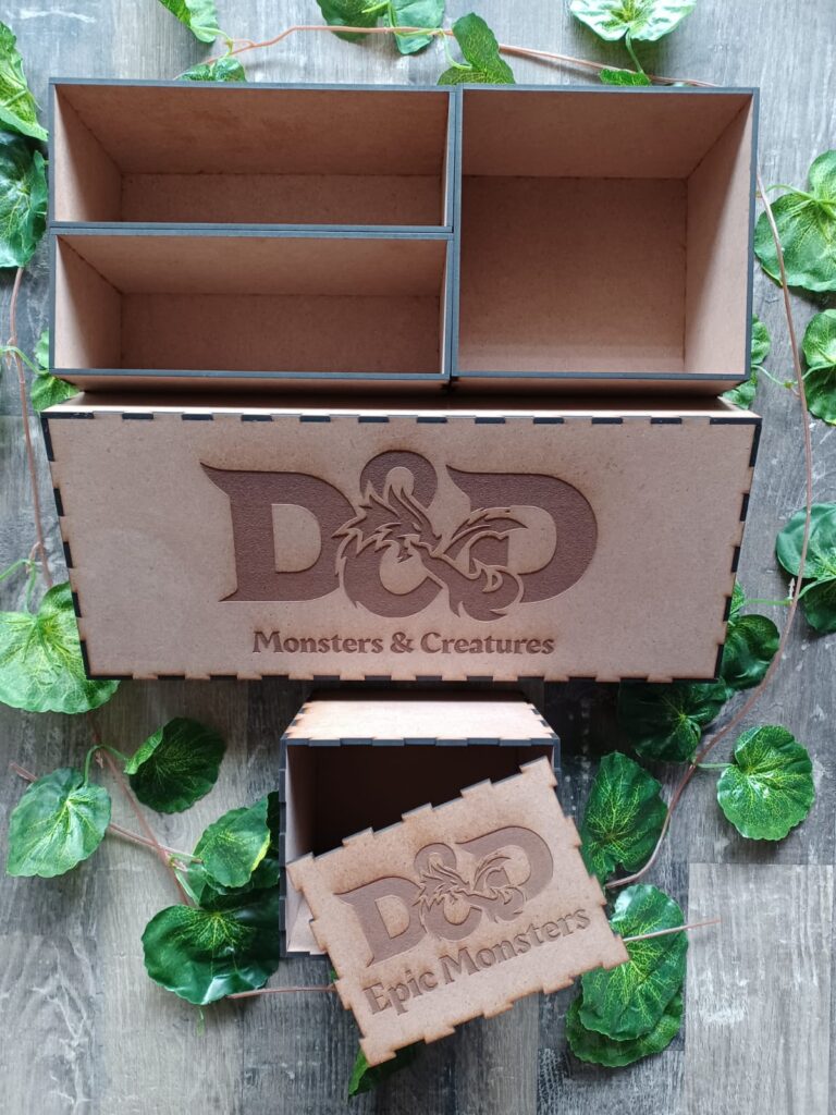 D&D Monster Card Box Set – Custom Laser Cut Boxes and Trays (Plain Wood ...